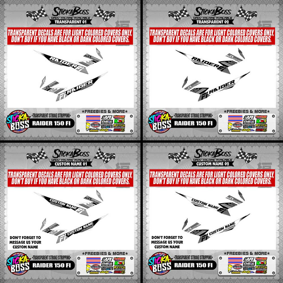 RAIDER 150 FI DECALS ( TRANSPARENT STROKE STRIPPING )【WITH FREEBIES ...