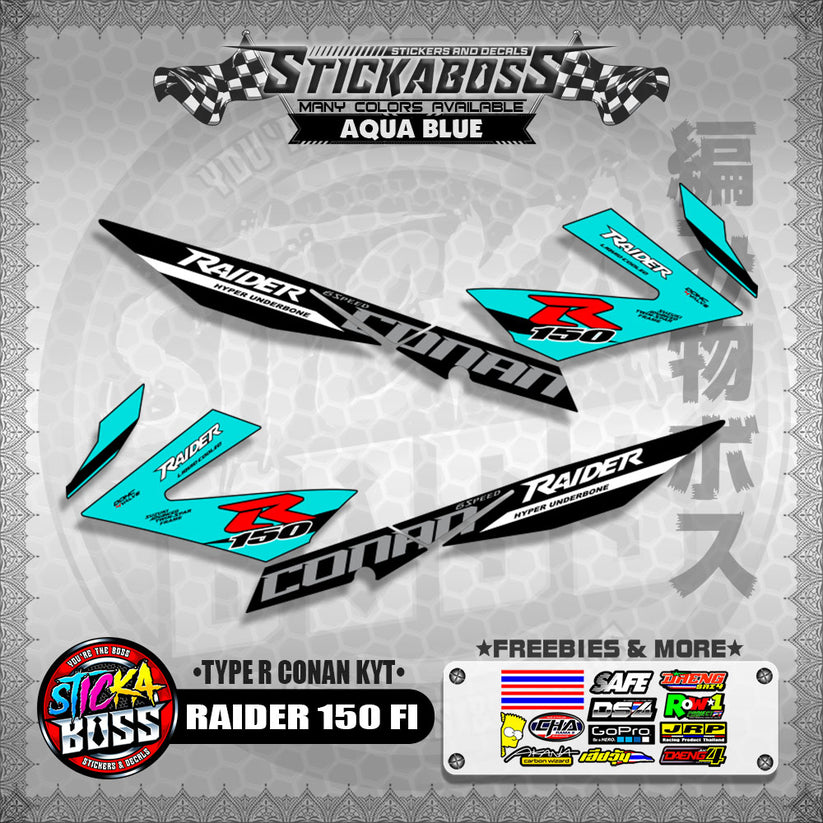 RAIDER 150 FI DECALS ( TYPE R CONAN KYT ) 【WITH FREEBIES】 – StickaBoss