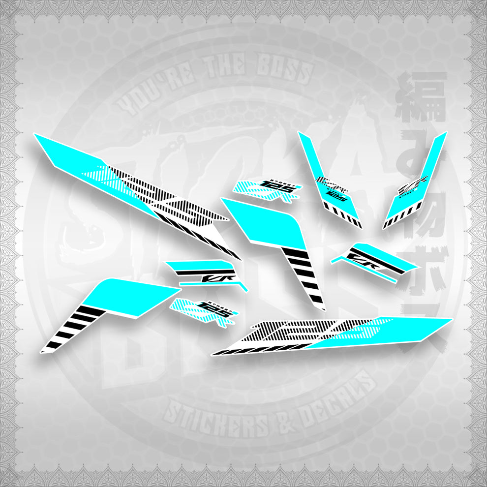 STICKER DECALS for CLICK 125 V3 (CV3VRSTDEFOWH) By STICKABOSS (SOFIE L ...