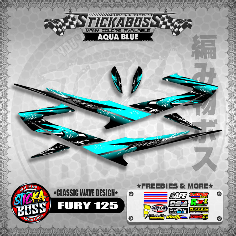 FURY 125 STICKER DECALS ( CLASSIC WAVE DESIGN )【WITH FREEBIES】 – StickaBoss