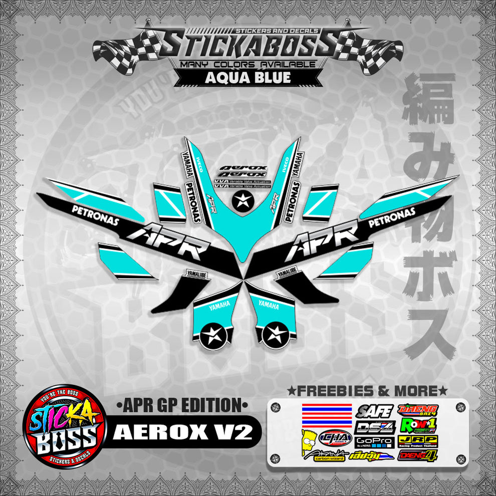 AEROX V2 STICKER DECALS ( APR GP EDITION )【WITH FREEBIES】 – StickaBoss