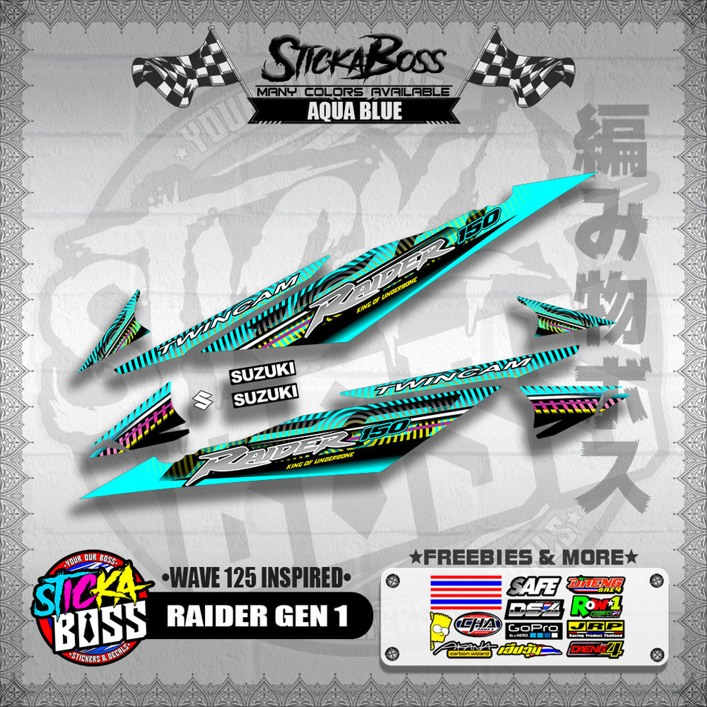 RAIDER GEN 1 DECALS ( WAVE 125 INSPIRED )【WITH FREEBIES】 – StickaBoss