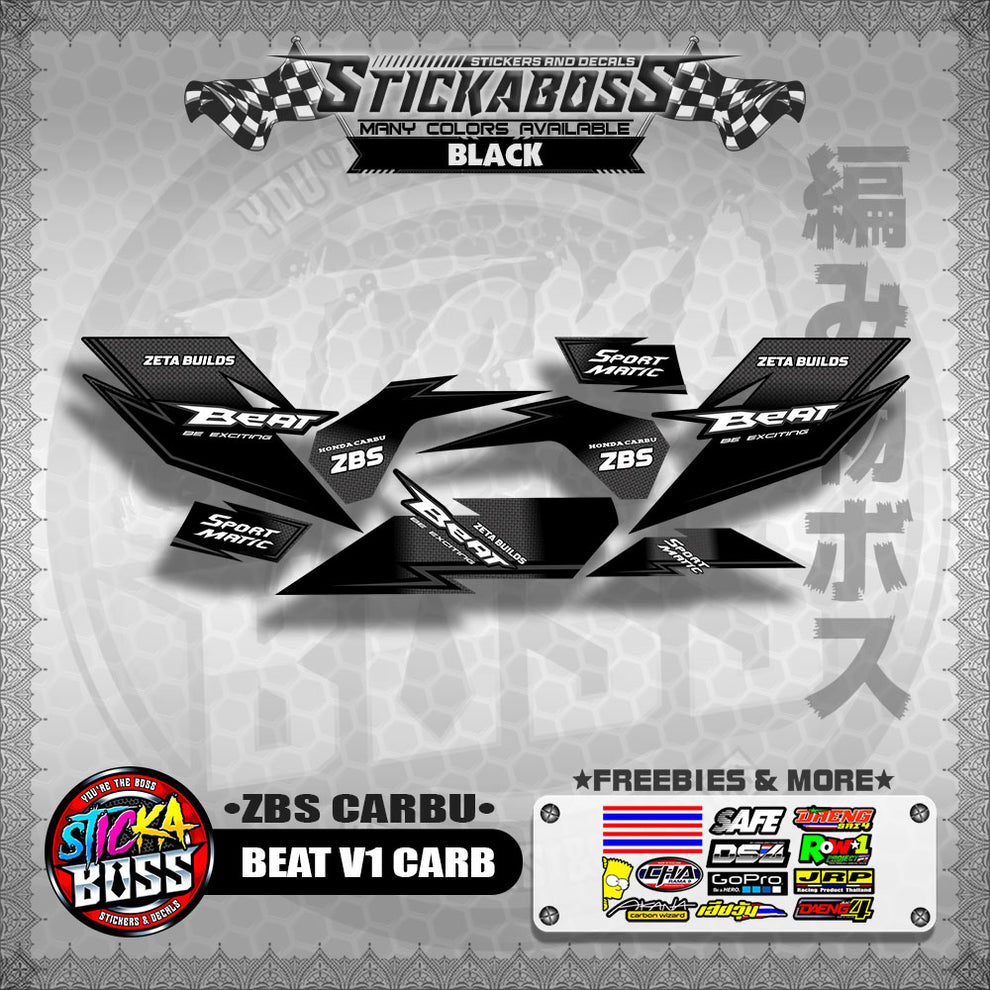 BEAT V1 CARB STICKER DECALS ( ZBS CARBU )【WITH FREEBIES】 – StickaBoss