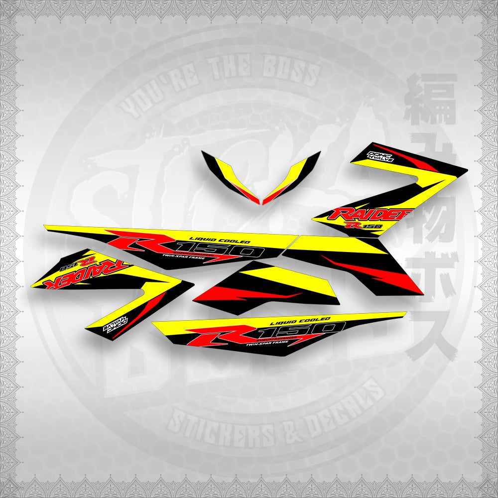 STICKER DECALS for RAIDER 150 FI (RFIR1BLCO) By STICKABOSS (SOFIE LAMI ...