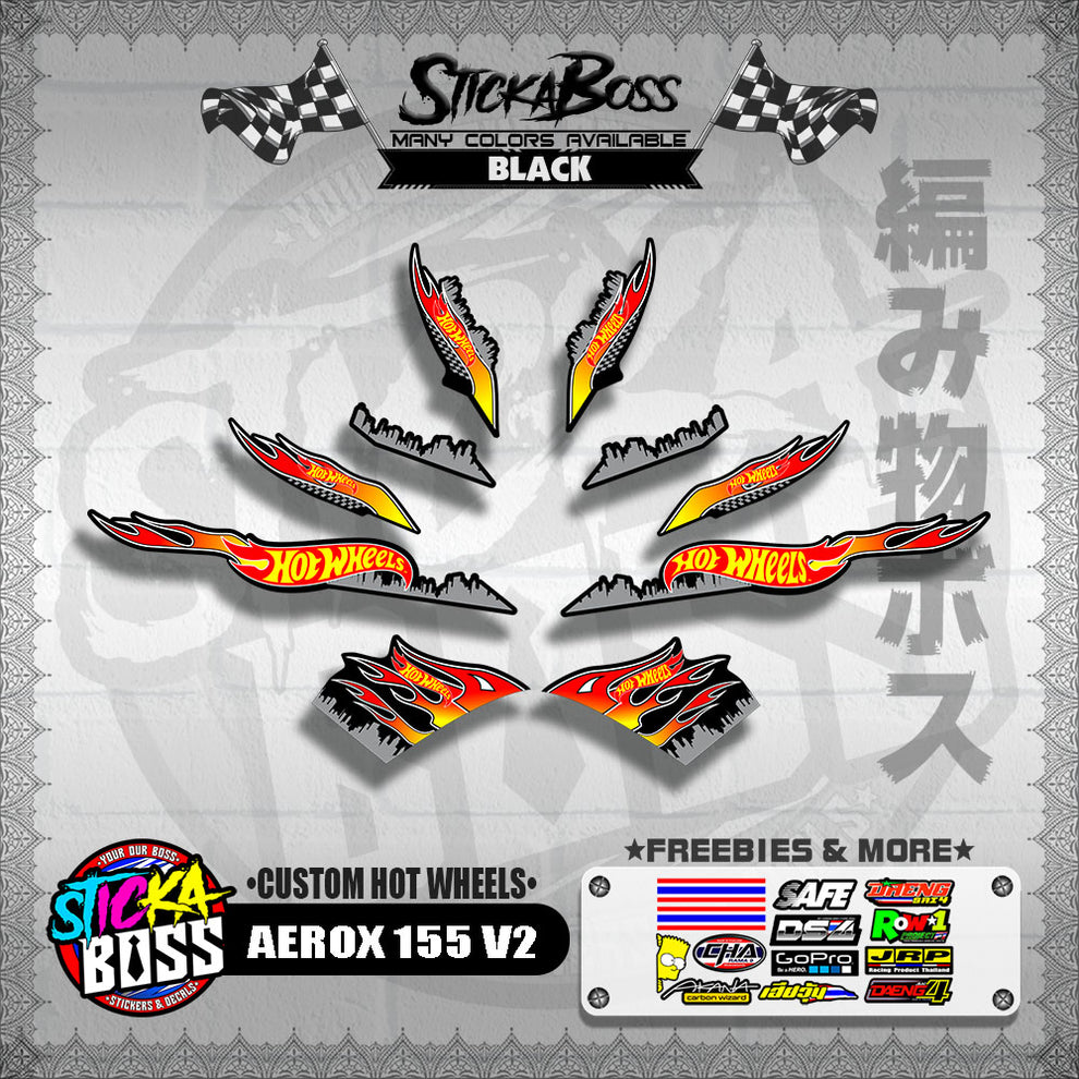 AEROX 155 V2 DECALS ( CUSTOM HOT WHEELS )【WITH FREEBIES】 – StickaBoss