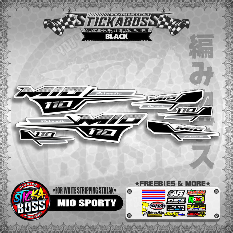 MIO SPORTY THAI CONCEPT STICKER DECALS ( FOR WHITE STRIPPING STREAK ...