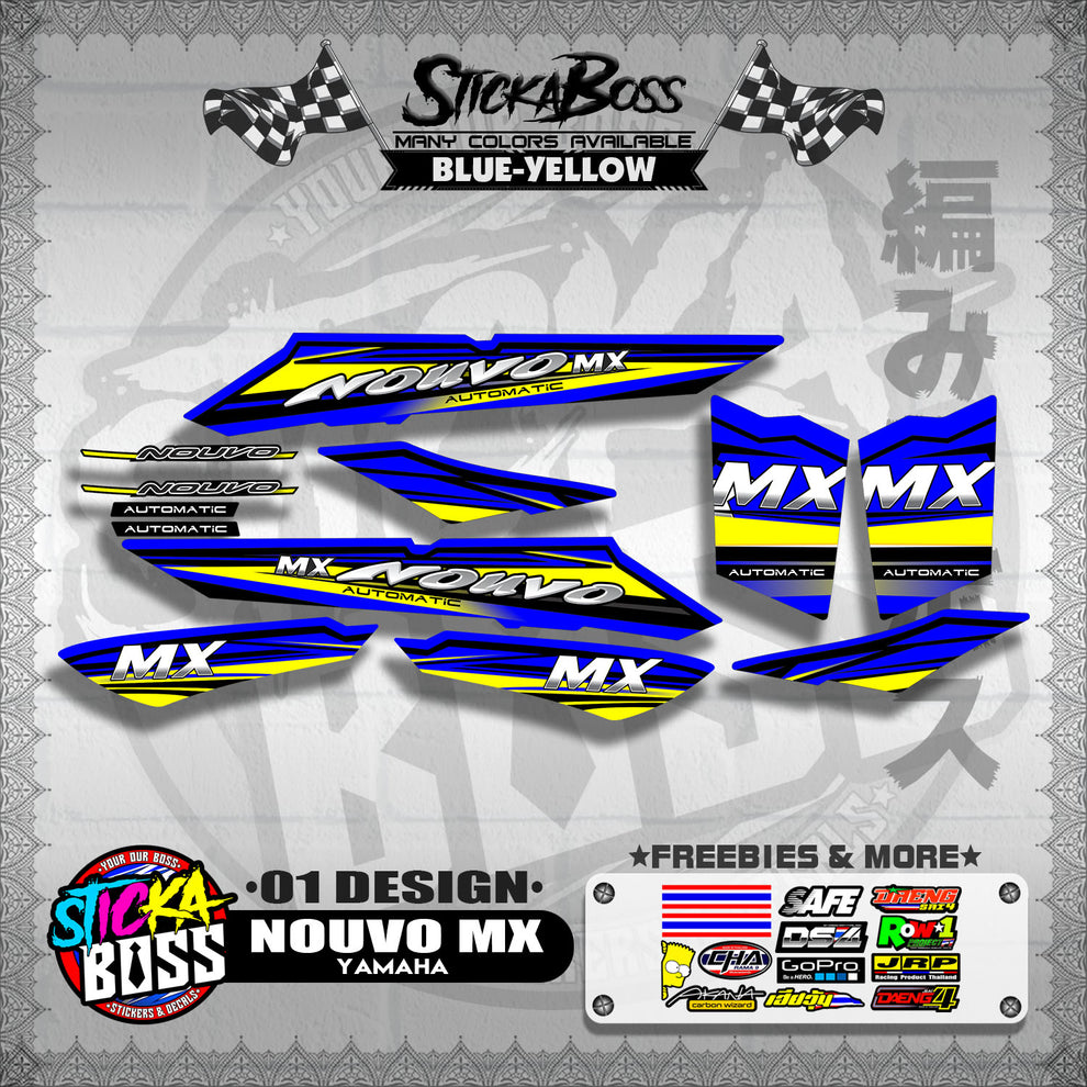 NOUVO MX STOCK DECALS ( 01 DESIGN )【WITH FREEBIES】 – StickaBoss