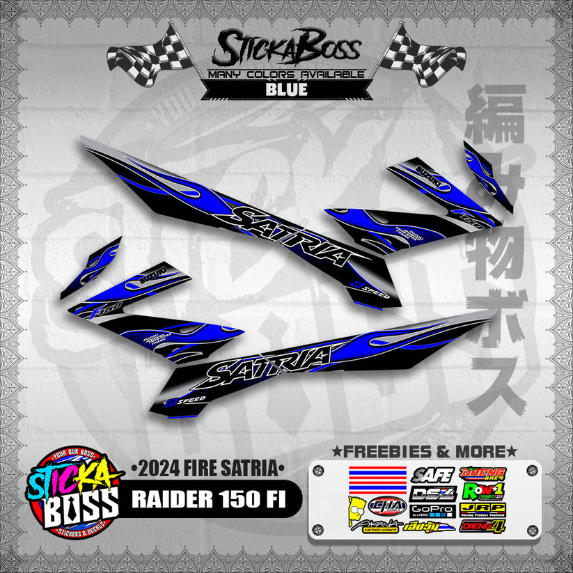 RAIDER 150 FI DECALS ( 2024 FIRE SATRIA )【WITH FREEBIES】 – StickaBoss
