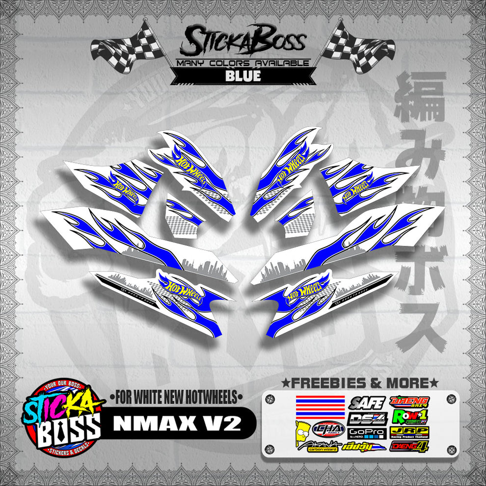 NMAX V2 DECALS ( FOR WHITE NEW HOTWHEELS )【WITH FREEBIES】 – StickaBoss