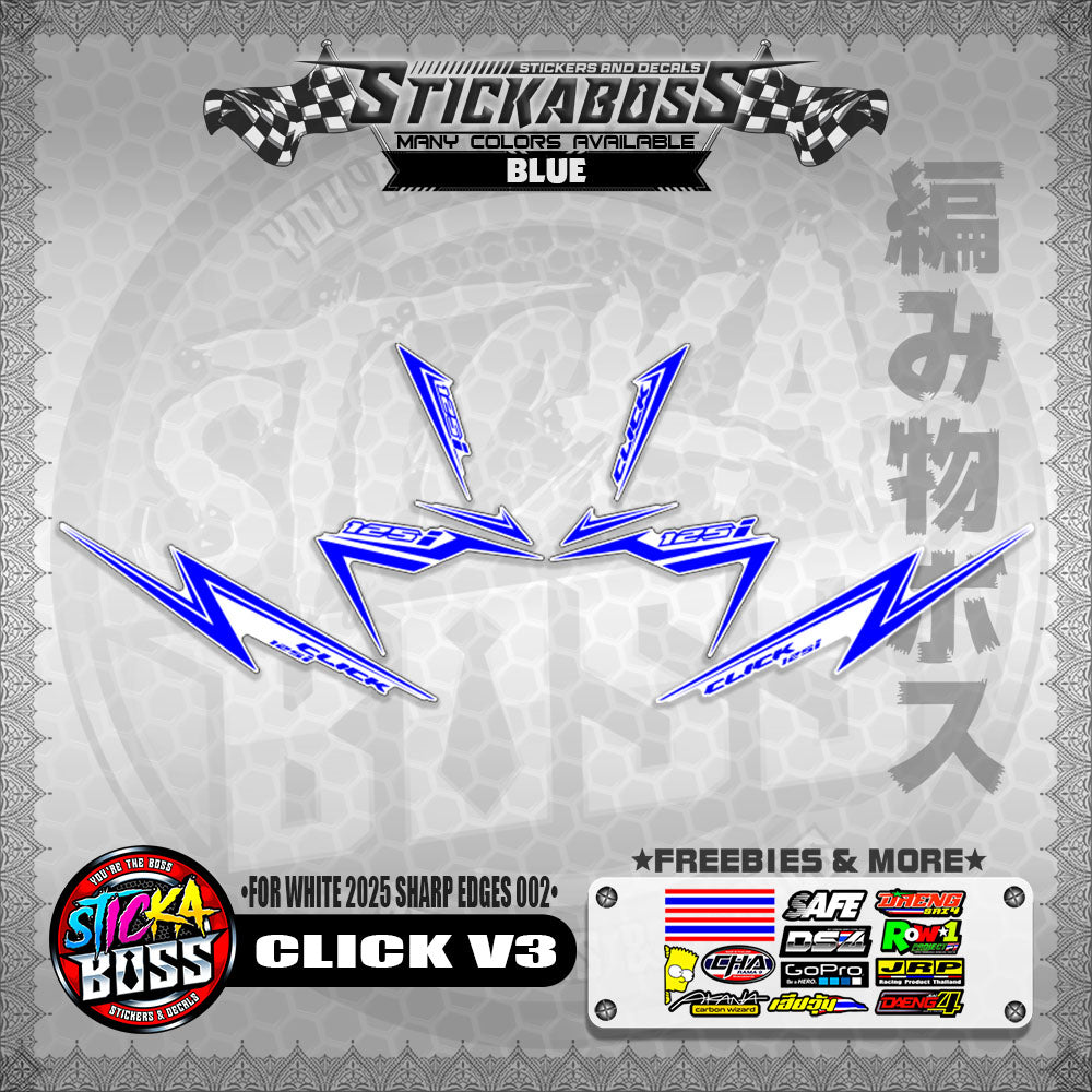 CLICK V3 INDO STICKER DECALS ( FOR WHITE 2025 SHARP EDGES 002 )【WITH F ...