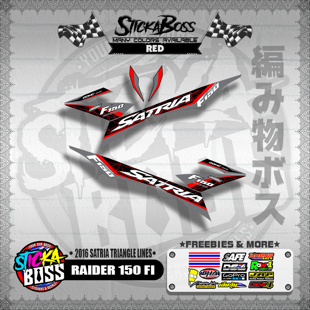 RAIDER 150 FI DECALS ( 2016 SATRIA TRIANGLE LINES )【WITH FREEBIES ...