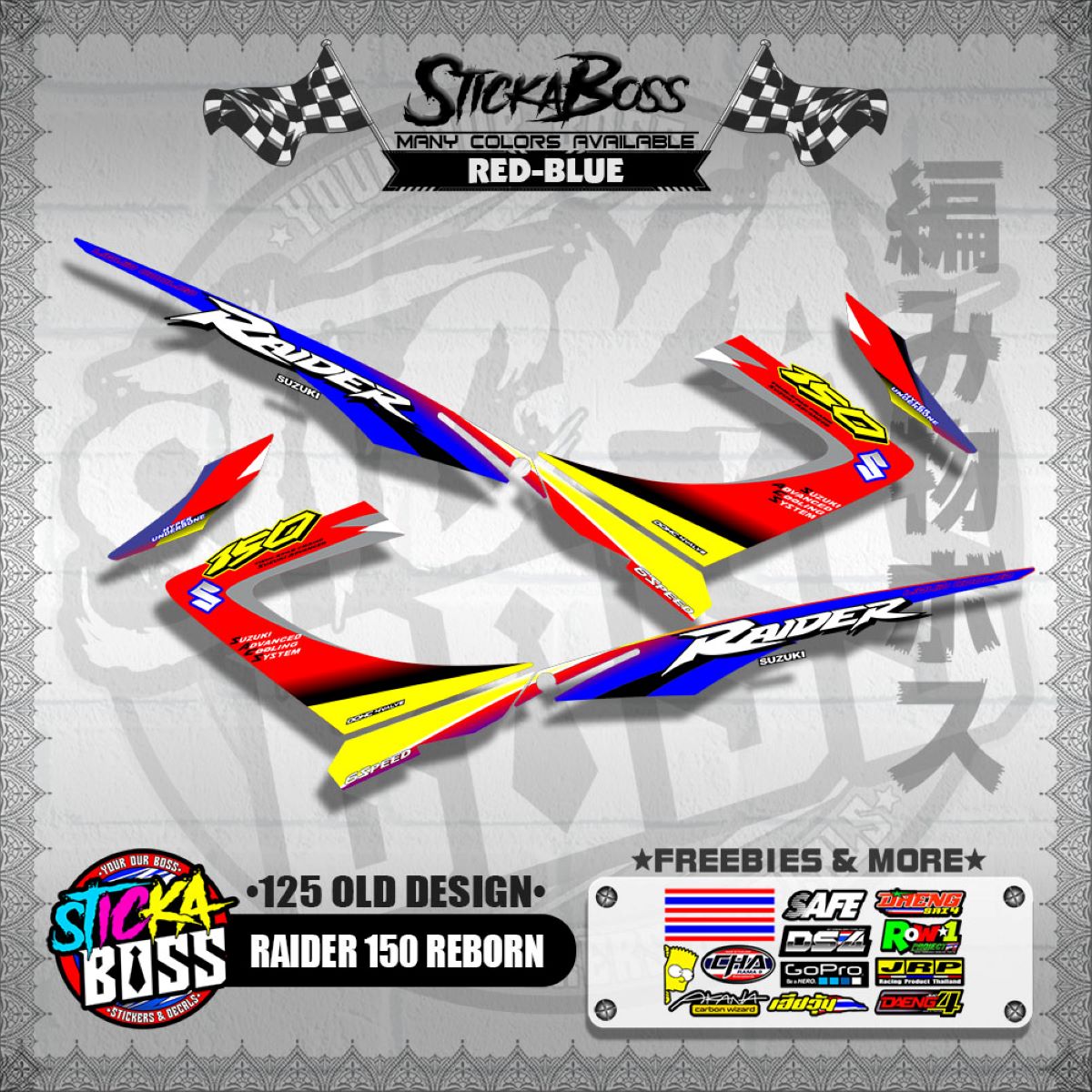 RAIDER 150 REBORN CARB DECALS ( 125 OLD DESIGN )【WITH FREEBIES ...