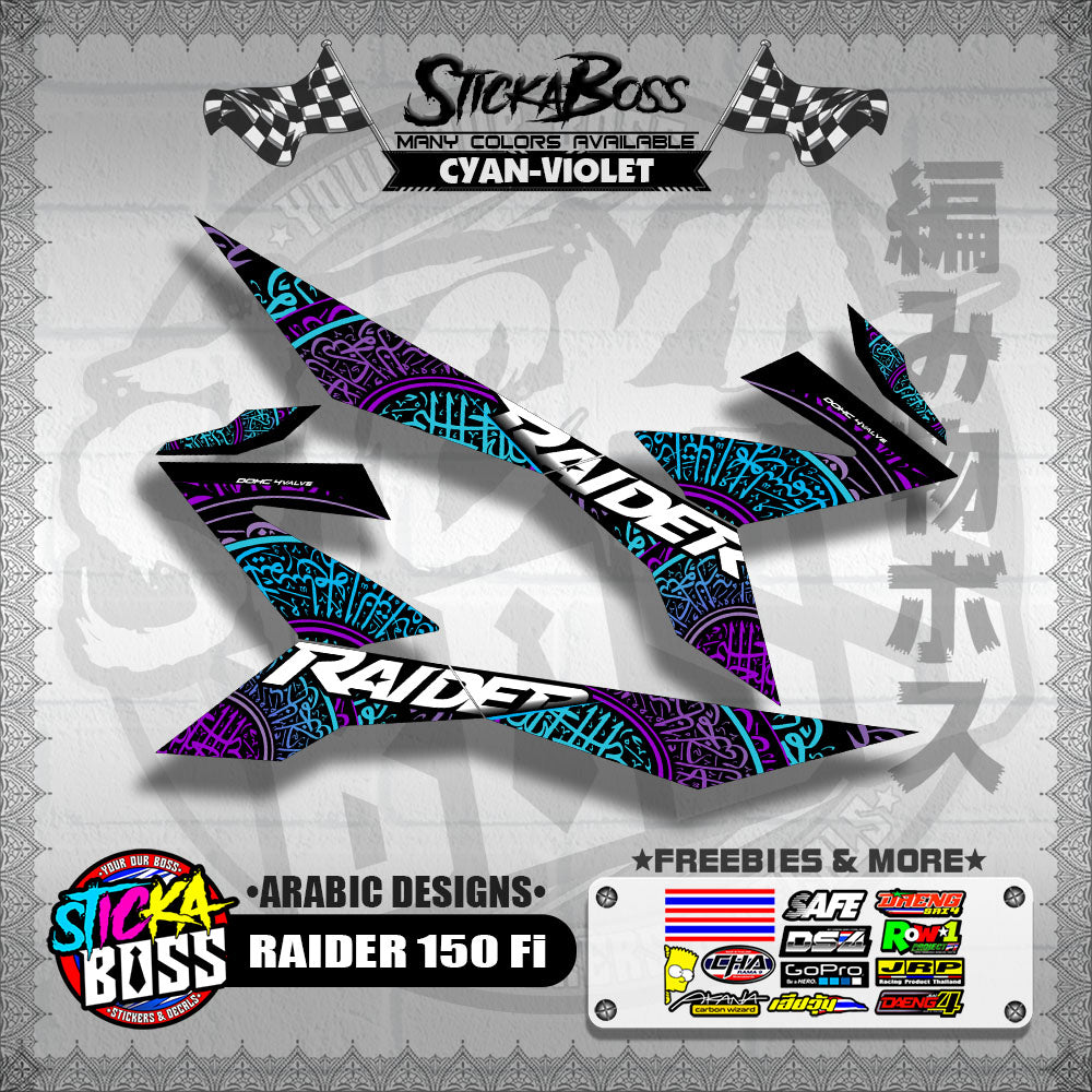 RAIDER 150 Fi DECALS ( ARABIC DESIGNS )【WITH FREEBIES】 – StickaBoss