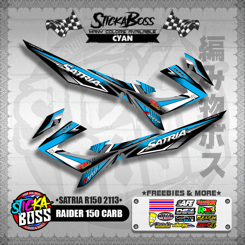 RAIDER 150 CARB DECALS ( SATRIA R150 2113 ) [ PREMIUM GLOSSY LAMINATED ...