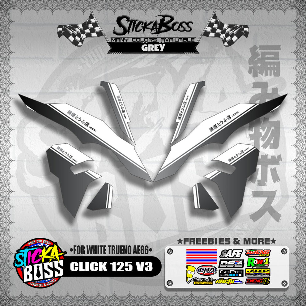CLICK 125 V3 DECALS ( FOR WHITE TRUENO AE86 )【WITH FREEBIES】 – StickaBoss