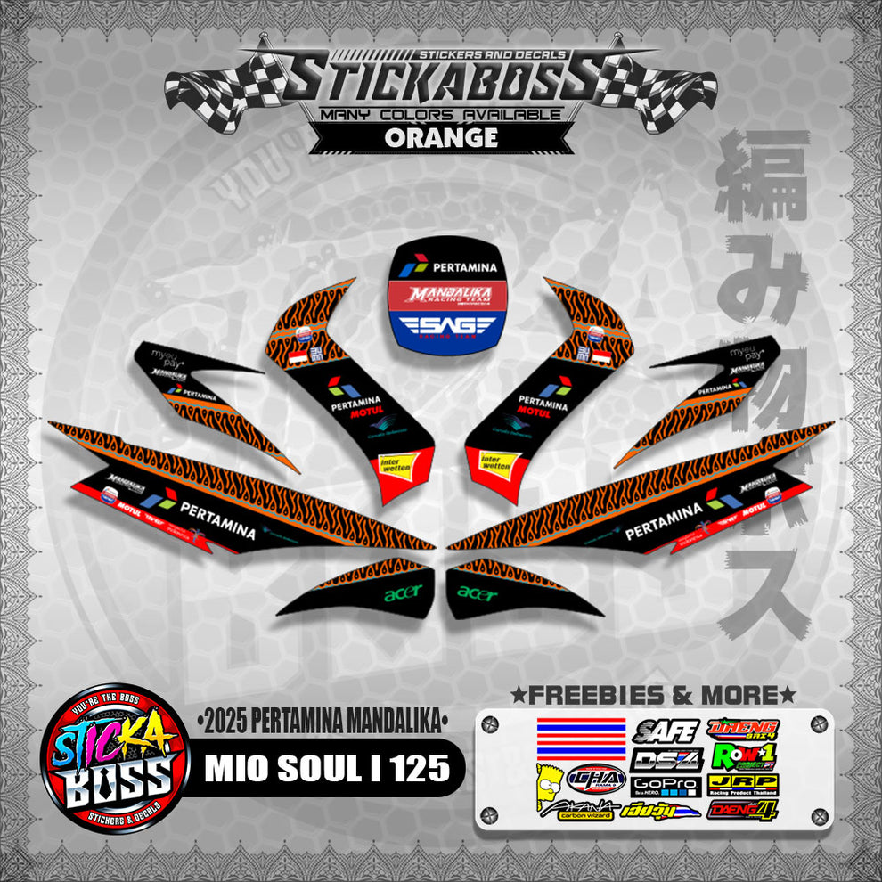 MIO SOUL I 125 STICKER DECALS ( 2025 PERTAMINA MANDALIKA )【WITH FREEBI ...