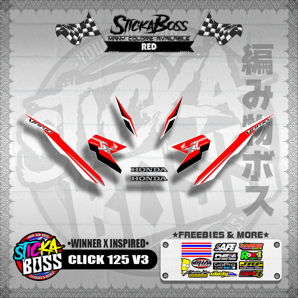 CLICK 125 V3 DECALS ( WINNER X INSPIRED )【WITH FREEBIES】 – StickaBoss