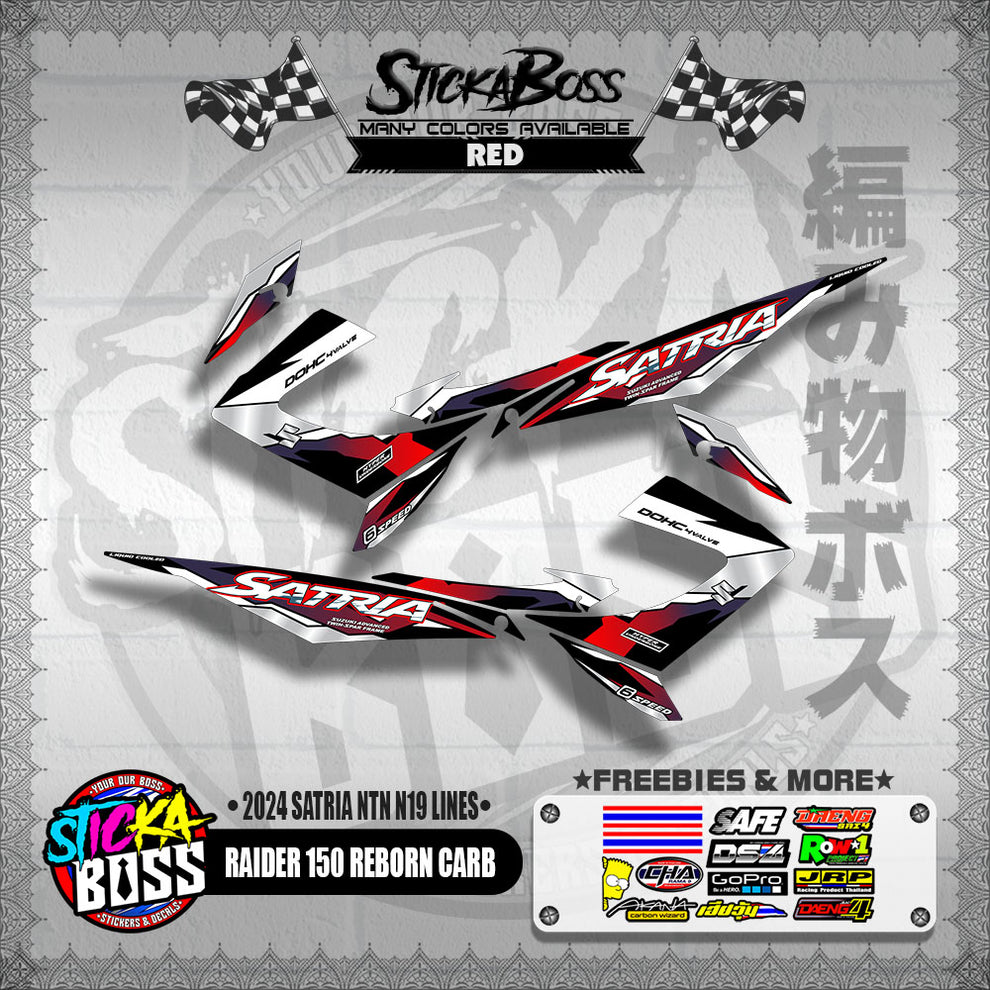 RAIDER 150 REBORN CARB DECALS ( 2024 SATRIA NTN N19 LINES )【WITH FREEB ...