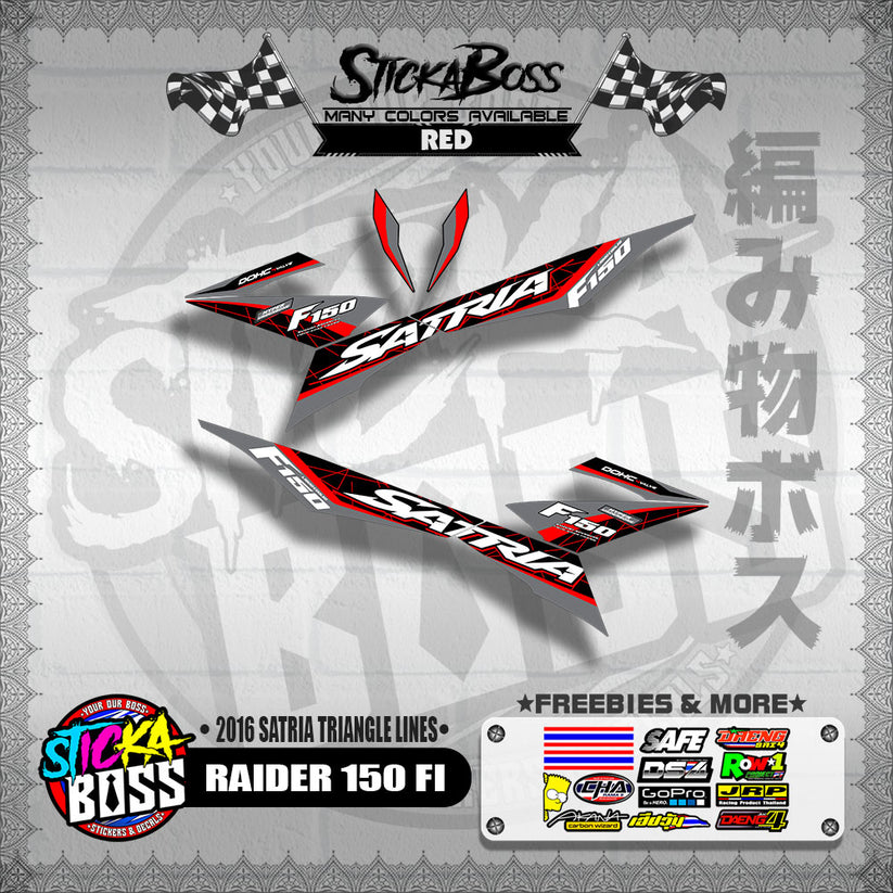 RAIDER 150 FI DECALS ( 2016 SATRIA TRIANGLE LINES )【WITH FREEBIES ...