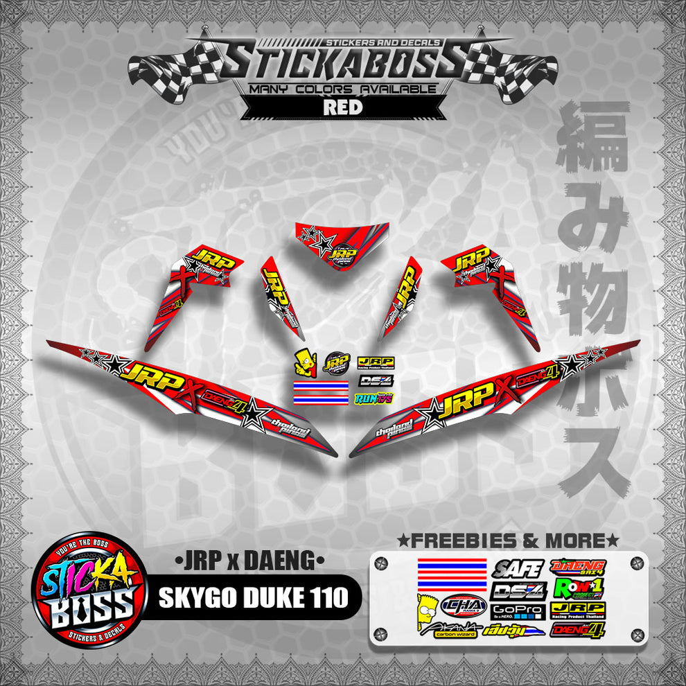 SKYGO DUKE 110 DECALS ( JRP x DAENG )【WITH FREEBIES】 – StickaBoss