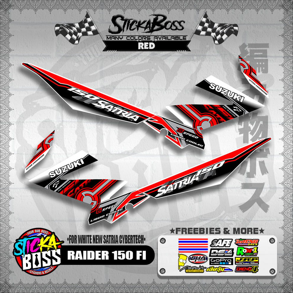 RAIDER 150 FI DECALS ( FOR WHITE NEW SATRIA CYBERTECH )【WITH FREEBIES ...