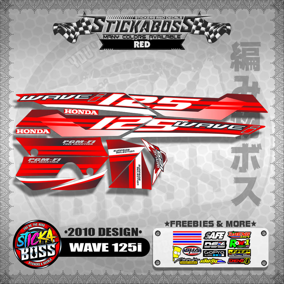 WAVE 125i STOCK DECALS ( 2010 DESIGN )【WITH FREEBIES】 – StickaBoss