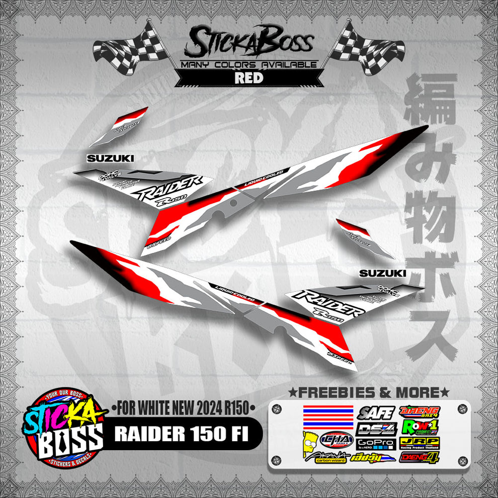 RAIDER 150 FI DECALS ( FOR WHITE NEW 2024 R150 )【WITH FREEBIES ...