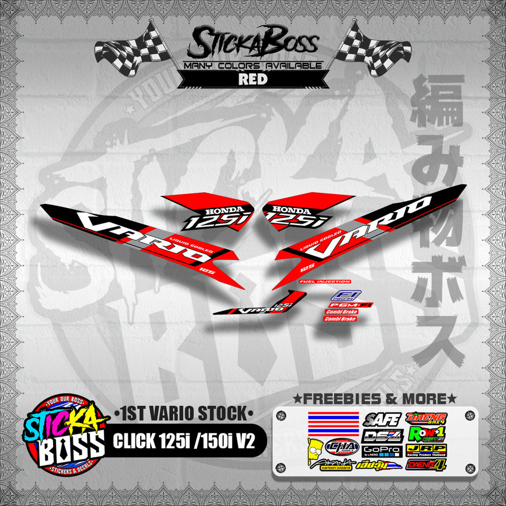 CLICK 125i / 150i V2 DECALS ( 1ST VARIO STOCK )【WITH FREEBIES】 – StickaBoss