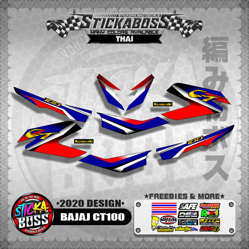 BAJAJ CT100 STOCK DECALS ( 2020 DESIGN )【WITH FREEBIES】 – StickaBoss